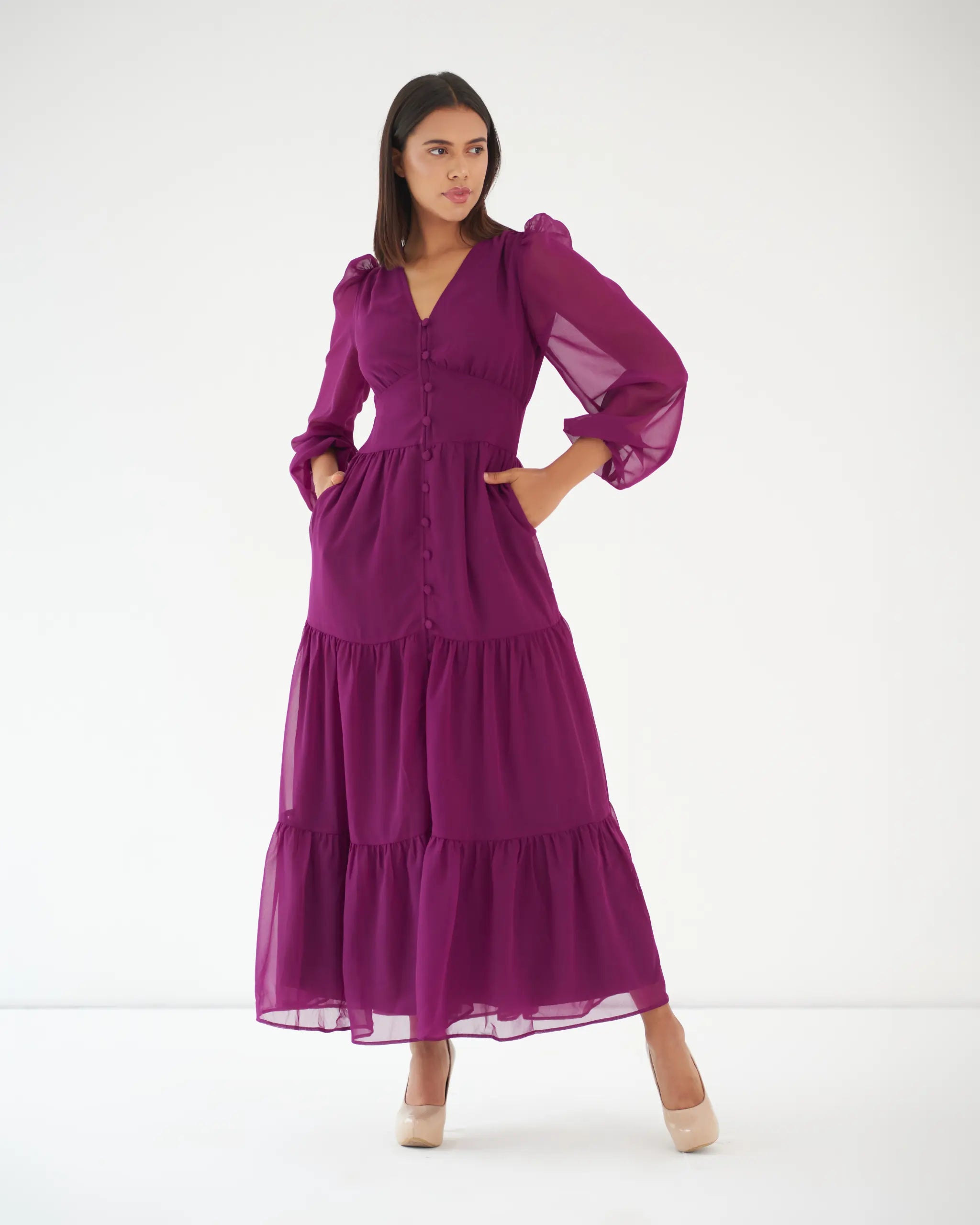 FEEL THE CALM - Georgette maxi dress – MYCLO