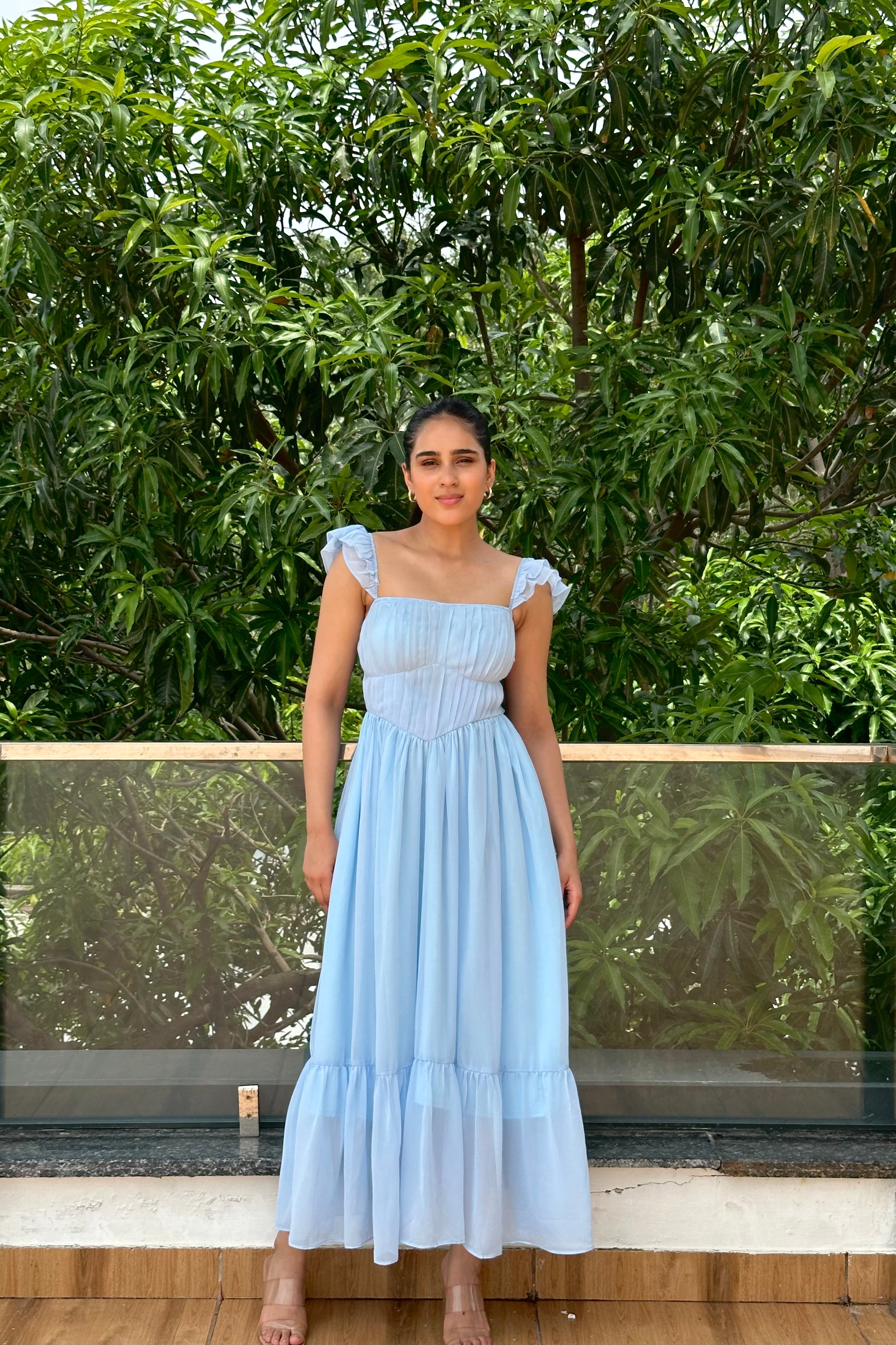 Dunei flowy georgette dress – MYCLO